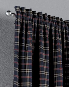 Závěs s tunýlkem a volánkem barva tmavě modrá látka vzorované