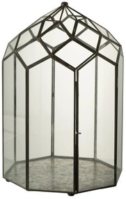 Černý kovový domácí skleník Terrarium - 28*28*50 cm