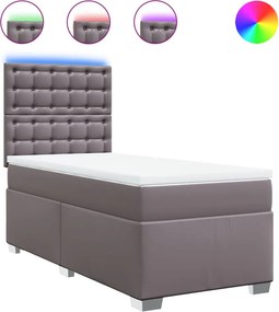 Box spring postel s matrací šedá 90x190 cm umělá kůže 3293002