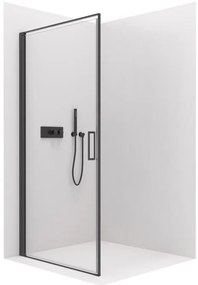Cerano Porte, 1-křídlé sprchové dveře 80x195 cm, 8mm čiré sklo, černý profil, CER-CER-413486