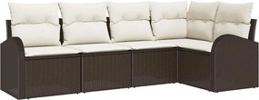 Set pohovek 5 ks Hnědá Polyester 3346038
