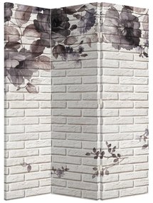 Paraván - Zeď s kyticí (126x170 cm)