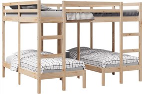 Rám trojité patrové postele 160x200/80x160 cm masivní borovice 3308580