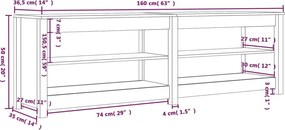 vidaXL Lavice s botníkem 160x36,5x50 cm masivní borovice [821728] Barva: Bílá