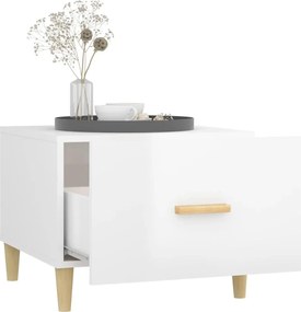 vidaXL Konferenční stolek 50 x 50 x 40 cm kompozitní dřevo [812720] Barva: bílá s vysokým leskem