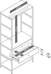 Tchibo - Otevřená šatní skříň »Klaar« se 2 zásuvkami - barva: bílá