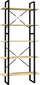 Knihovna s 5 policemi 80 x 30 x 175 cm borové dřevo 3081993