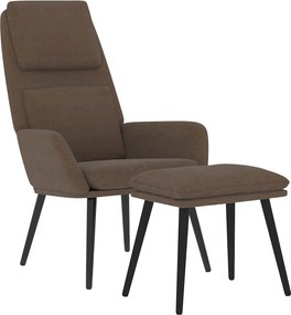 Relaxační křeslo se stoličkou hnědé textil 3097771