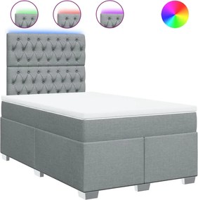 Box spring postel s matrací světle šedá 120 x 200 cm textil 3292762