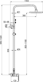 Slezák - RAV Sprchový komplet se směšovací baterií NIL - NL182.5/5-61MGK, Metal Grey kartáčovaná