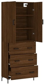 Skříň highboard hnědý dub 69,5 x 34 x 180 cm kompozitní dřevo