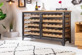 Vitrína na víno Winebar 127 cm přírodní - borovice
