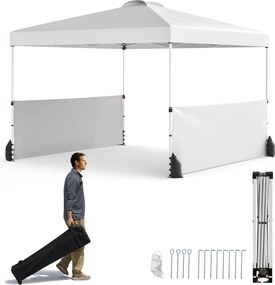 Costway Pavilon skládací pavilon s 2 bočními stěnami a taškou vč. 4 větrná lana