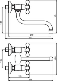 Novaservis - Dřezová umyvadlová baterie 150 mm, BAI5BR