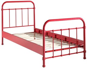 OnaDnes -20% Červená kovová postel Vipack New York 90 x 200 cm