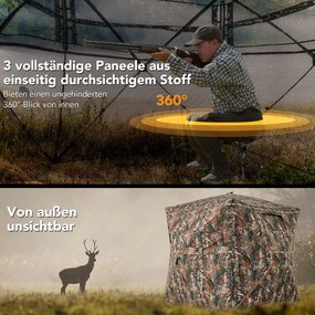 Costway 5dílný demontovatelný lovecký úkryt pro 2-3 osoby 360° průhledný