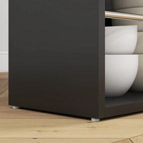 HOMCOM Vysoký Barový Stolek - rozměry 112D x 57Š x 106V cm - 3 police - černý | Aosom