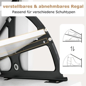 Costway Botník s 2 skládacími přihrádkami Tenký skrytý dřevěný věšák na – bílý
