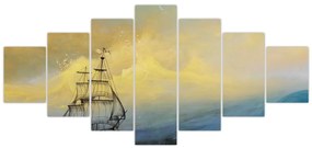 Obraz - Malba loď na moři (210x100 cm)