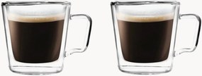 Sada dvoustěnných pohárků na espresso z borosilikátového skla Diva, 2 díly