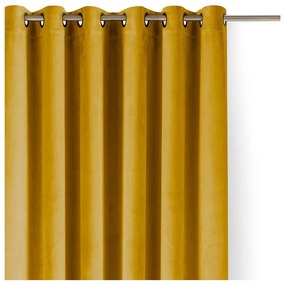 Sametový dimout závěs v hořčicové barvě 140x300 cm Velto – Filumi