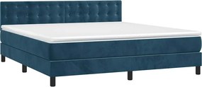 Box spring postel s matrací tmavě modrá 160x200 cm samet 3141555