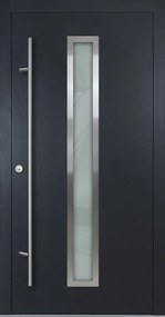 Vchodové dveře s ocelovým opláštěním FM Turen model DS01 Orientace dveří: Levé, otevírání dovnitř, Dekor: Antracit, Standardní rozměr dveří včetně rámu: 98 cm x 208 cm - vnější rozměr rámu