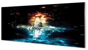 akrylový obraz Sword of barevné kouře 120x60 cm