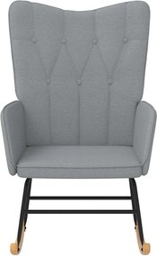 Houpací křeslo světle šedé textil 327611