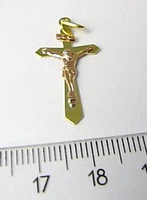 Klenoty Budín Velký zlatý křížek - přívěsek s Kristem INRI 585/0,77 gr 241470107