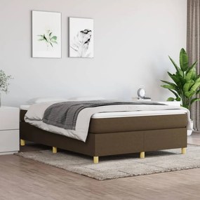 Rám postele s boxspringem tmavě hnědý 140 x 190 cm textil 3120956