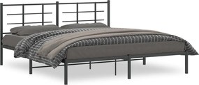 vidaXL Kovový rám postele s čelem 180 x 200 cm [355614] Barva: Černá