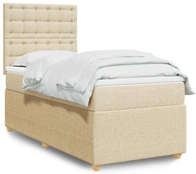Box spring postel s matrací krémová 90x200 cm textil 3291958