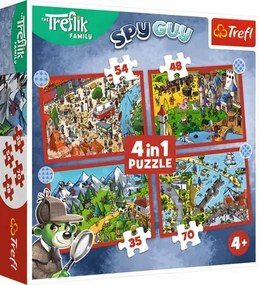 TREFL Puzzle Treflíci: Cesty Treflíků 4v1 / 35, 48, 54, 70 dílků / 28,