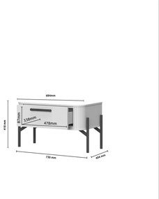 Noční stolek RONDO - NS1/RO - Cashmere lak mat