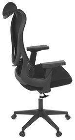 Kancelářská židle KA-S248 BK látka a síťovina černá, plast černý