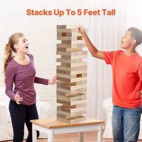 Hračka Tumbling Timber hračka 60 bloků Giant Tumble Věž Blocks Hra Taška
