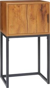 HOMCOM Konzolový stolek do předsíně se skříňkou v industriálním designu, odkládací stolek, ocel, přírodní, 40x30x76 cm| Aosom