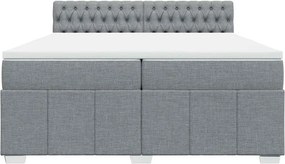 Box spring postel s matrací světle šedá 200 x 200 cm textil 3287182