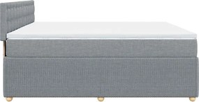 Box spring postel s matrací světle šedá 200 x 200 cm textil 3287577