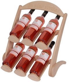 Stojan na víno 618 - Dřevěný stojan na 6 lahví vína