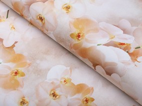 Biante Dekorační povlak na polštář TF-045 Orchideje na béžovém 30 x 50 cm