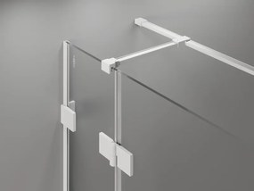 Mexen Lunar T, sklápěcí sprchový kout levý 85 x 100 cm, 8mm čiré sklo, bílý profil, 834T-085-100-20-00-L