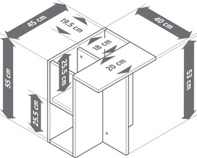Tchibo - Odkládací stolek v dřevěném vzhledu - barva: hnědá