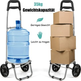 Costway 35L skládací nákupní vozík s odnímatelnou nákupní taškou