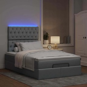 Osmanský rám postele s matrací světle šedá 120x190 cm textil 3314072