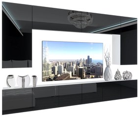 Obývací stěna Belini Premium Full Version  černý lesk + LED osvětlení Nexum 27