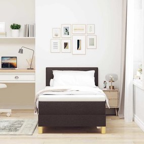 Postel s boxspringem s čelo Tmavě hnědá 100 x 200 cm textil 3338898