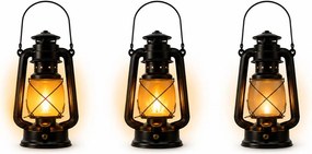 Verk Group Retro led lampion pro turisty a kempování, dekorativní, s usb nabíjením a efektem plamenů