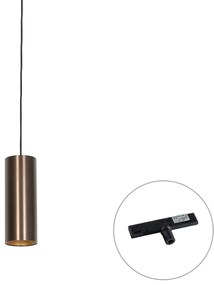 Designové závěsné svítidlo tmavě bronzové vč. 1-fázového kolejnicového adaptéru - Slimline Tubo